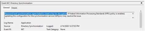 o365 password hash synchronization agent failed to create a key for