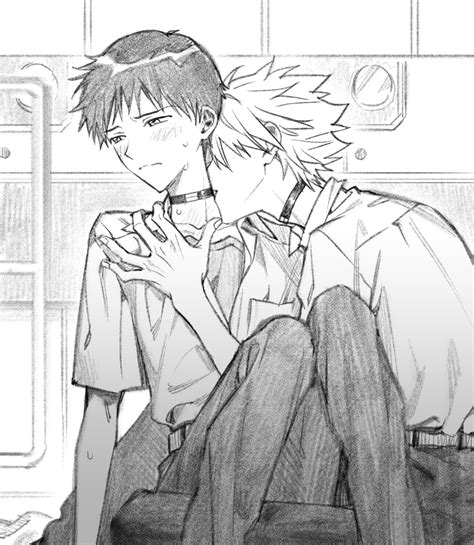 Ikari Shinji And Nagisa Kaworu Neon Genesis Evangelion Drawn By Himo