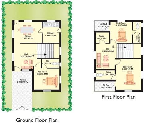 28 Duplex House Plan 30x40 West Facing Site