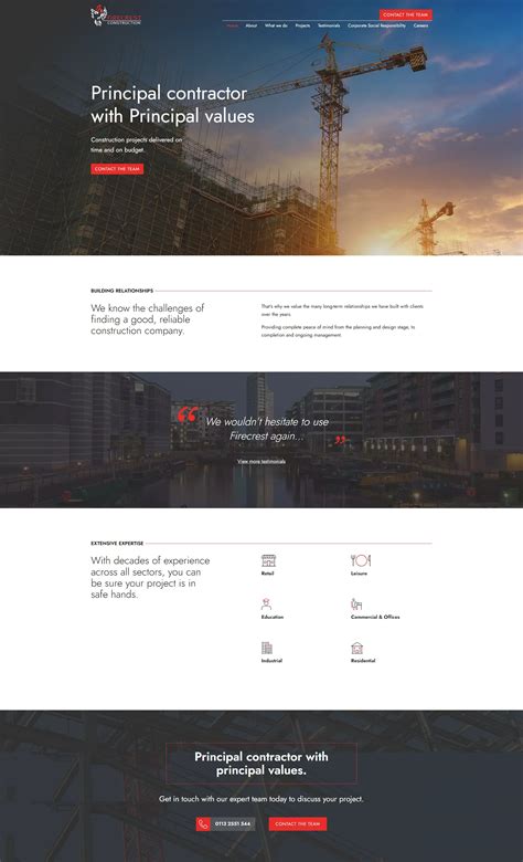 Firecrest Construction Website Development
