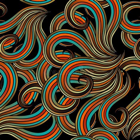 Psychedelic Wave Seamless Pattern Stock Vector Illustration Of Mesh
