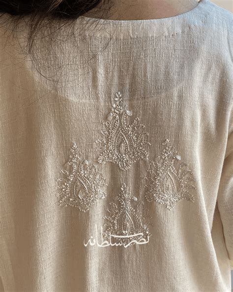 Handmade Soft Cream Irish Lawn Tarkashi Work Kurta Premium Summer La