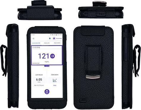 Fitted Leather Case With Belt Clip For Omnipod 5 Receiver Continuous Fitted Leather Case With Belt Clip For Omnipod 5 Receiver Continuous