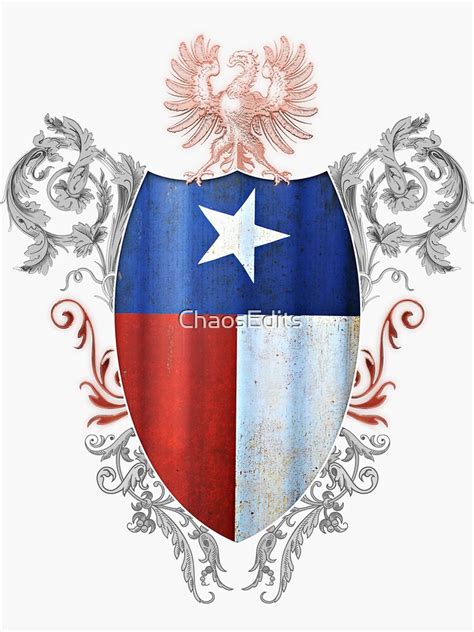 Texas Flag Medieval Heraldry Coat Of Arms Style Sticker For Sale By