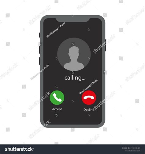 Mobile Call Screen Template Calling Mobile Stock Vector Royalty Free