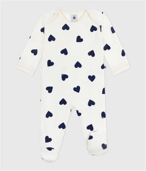 Pyjama Bébé En Coton Ouverture Sans Pression Imprimé Cœur Milksoir