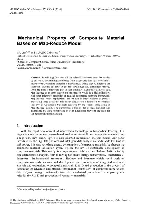 PDF Mechanical Property Of Composite Material Based On Map Reduce Model