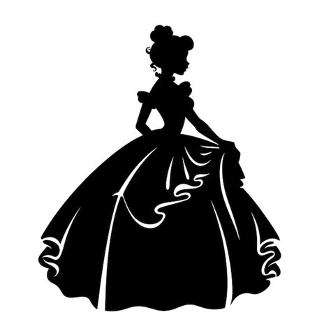 Premium Vector Princess Line Art Silhouette Illustration Vector