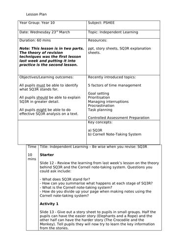 Independent Learning Pshee Ks4 Teaching Resources