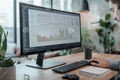 An Expert Is Deeply Focused On Analyzing Complex Data Displayed On A