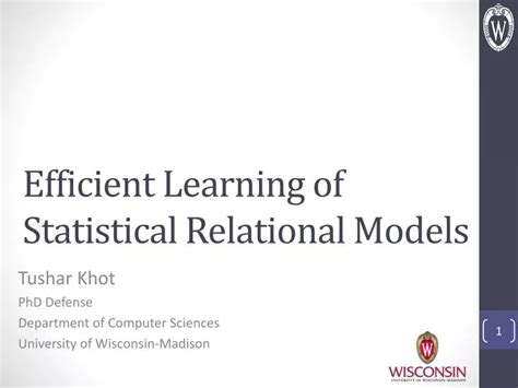 ppt efficient learning of statistical relational models powerpoint