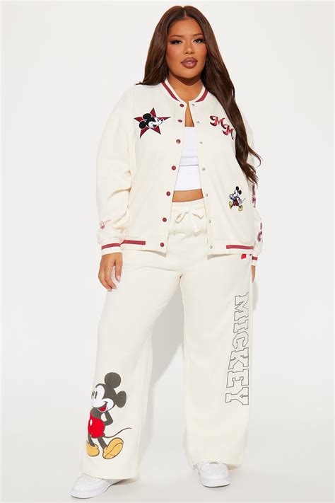 Mickey Mouse Sweatpants Cream Fashion Nova