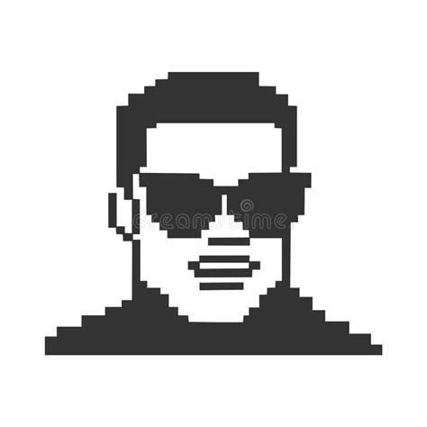 Man Head Pixel Art Stock Vector Illustration Of Graphic 364439311