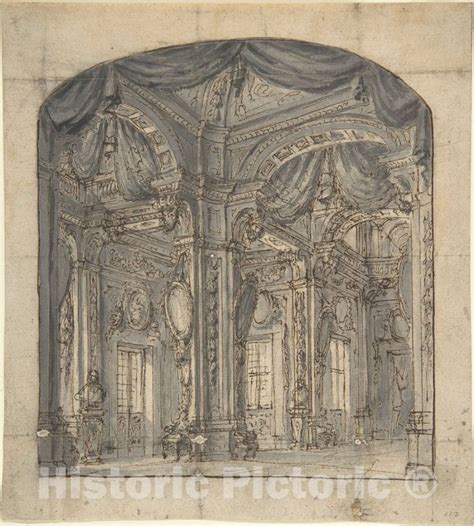 Art Print Italian Piedmontese 18th Century Stage Set Of A Room