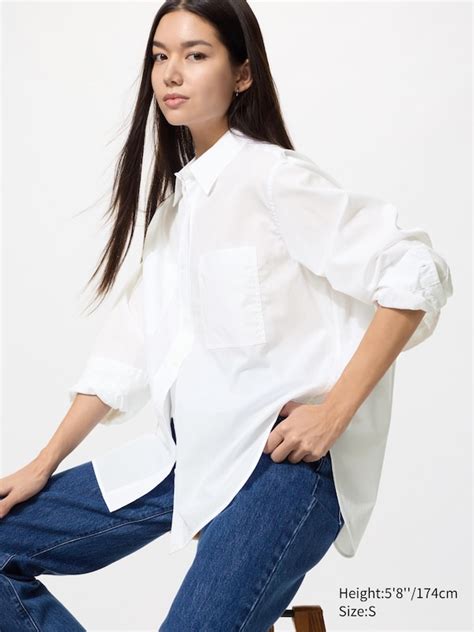 Womens Cotton Oversized Shirt Uniqlo Hu
