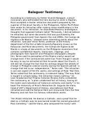 The Balaguer Testimony The Balaguer Testimony Primary Secondary And