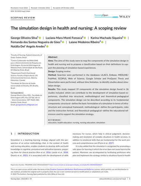 Pdf The Simulation Design In Health And Nursing A Scoping Review