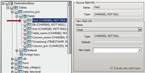 Field Options Dbconvert