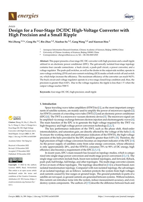 Pdf Design For A Four Stage Dcdc High Voltage Converter With High