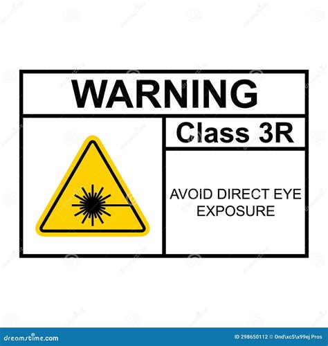 Laser Radiation Danger Class 3r Label Icon Safety Information Symbol Vector Illustration Stock