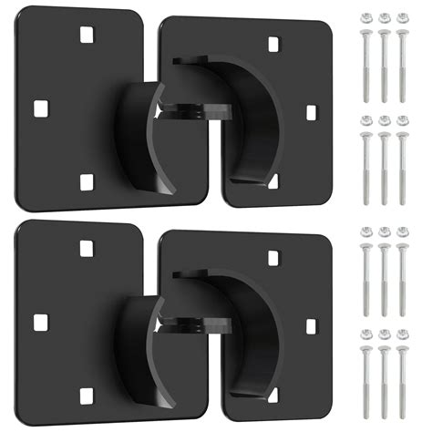Ironwalls Puck Lock Hasp Black 2 Packs Heavy Duty Lock Hasp For Hidden