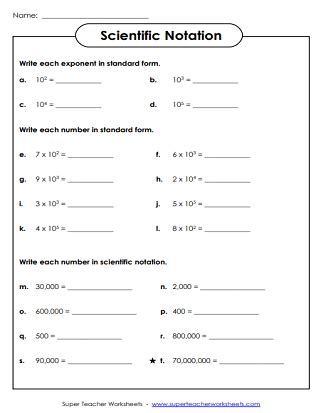 Scientific Notation Worksheets Worksheets Library