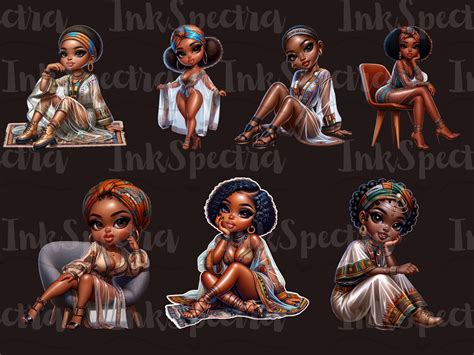 Digital African Chibi Girls Printable African Gilrs Clipart African Girl Planner Diy Digital