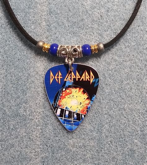 Handmade Def Leppard Aluminum Guitar Pick Necklace Ebay