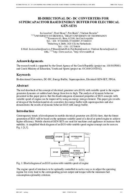 Pdf Bi Directional Dc Dc Converters For Supercapacitor Based Energy