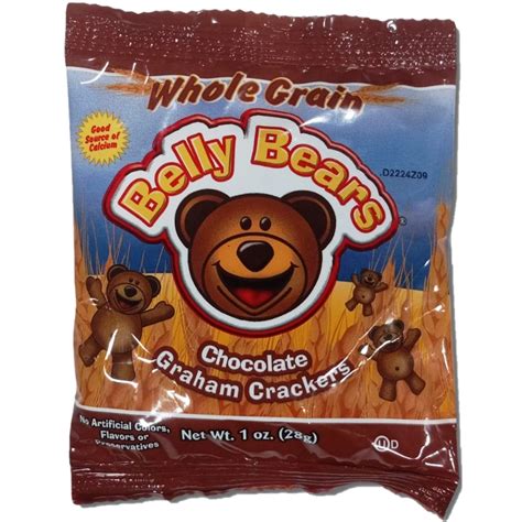 Whole Grain Chocolate Belly Bears School Graham Crackers 20 Packs
