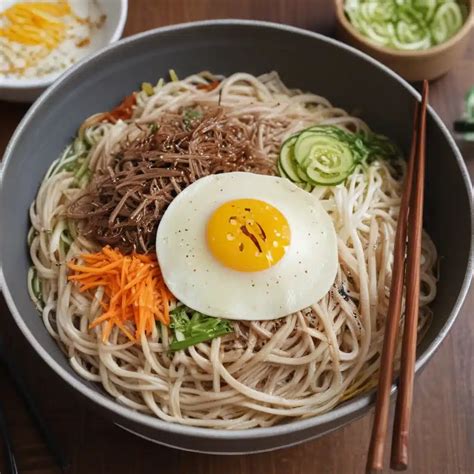 Cold Buckwheat Noodles Naengmyeon Korean Garden Boston