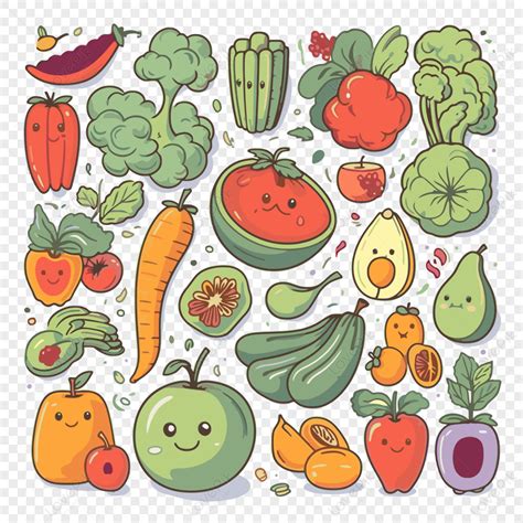 Prutas At Gulay Clipart Ibat Ibang Prutas At Gulay Sa Isang Cartoon Art