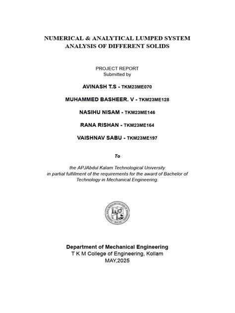 Lumped System Analysis Of Solids Pdf Applied And Interdisciplinary