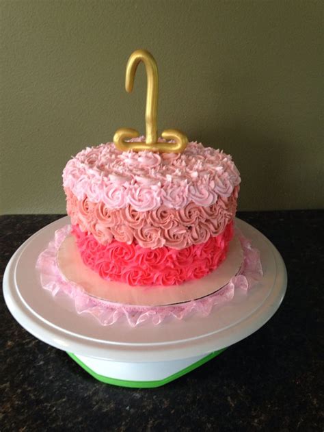 Rosette Smash Cake With Umbrella Topper
