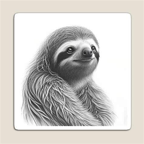 Sloth Pencil Drawing Magnet For Sale