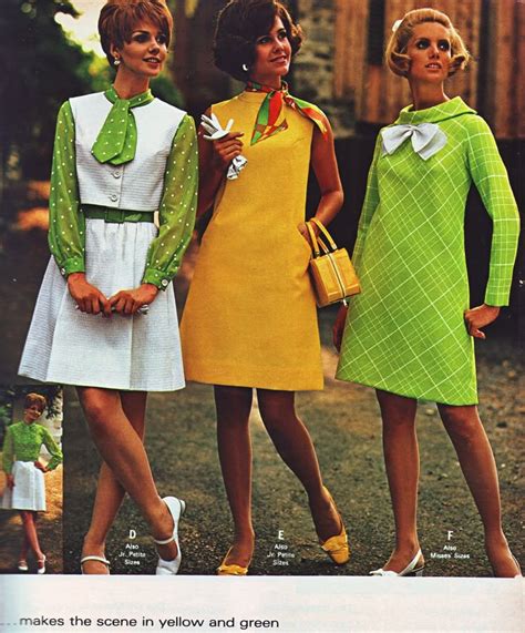 Wards 69 Ss Yellow Green Dress Sixties Fashion 60s Fashion 1960 Fashion