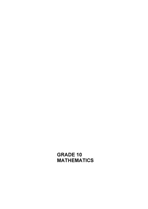 Grade 10 Mathematics Notes Studocu Grade 10 Mathematics Notes Studocu
