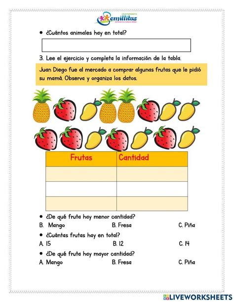 Tablas De Frecuencia Interactive Exercise For Educación Especial En