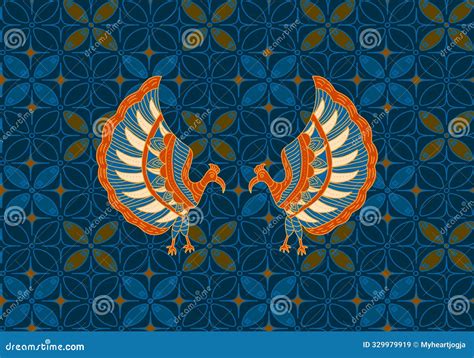 Seamless Batik Kawung Peacock Pattern Design Royalty Free Stock Image