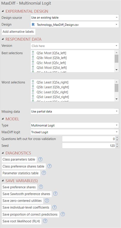 Marketing Maxdiff Multinomial Logit Q