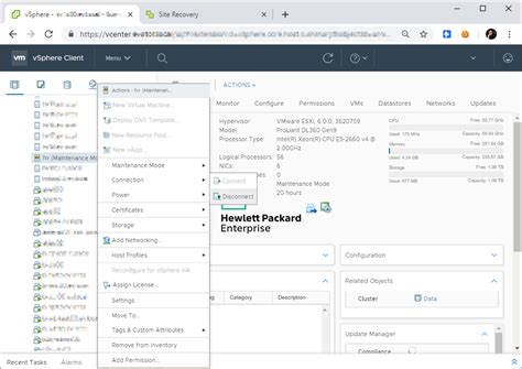 Vcenter 67 — Disconnect Host Internet