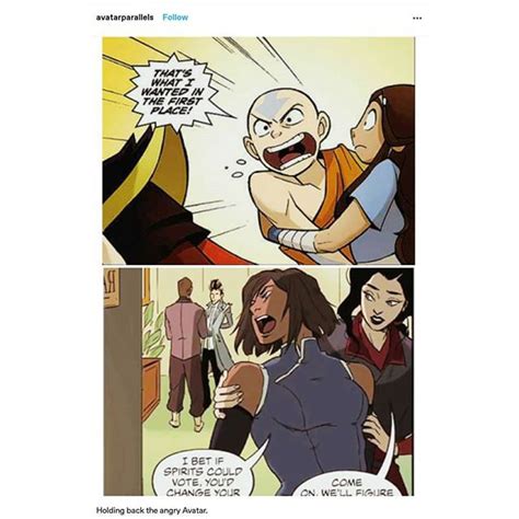 Katara And Asami Holding Back Their Avatar Baes Aang Korra Avatar