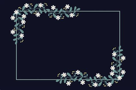 Beautiful Rectangular Frame Decorated With Yellow White Flowers And