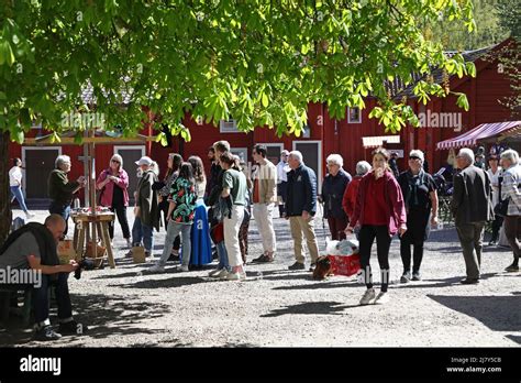 Vistors During The Garden Market Jättegrönt On Sunday In Old Town