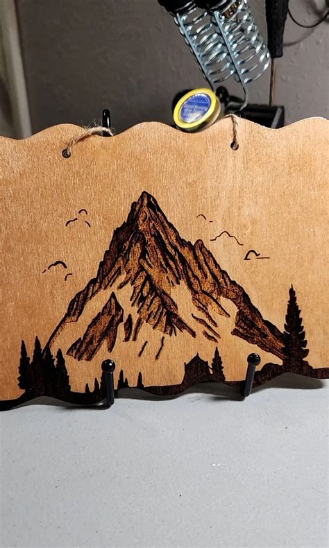 Mountain Camping Pyrography Etsy