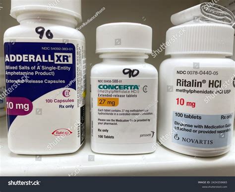 Ritalin Bottle Bottles Of Concerta Xl Drug Stock Image C0167282
