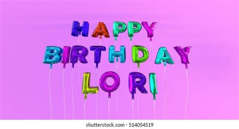 Ilustrasi Stok Happy Birthday Lori Card Balloon Text 514054519