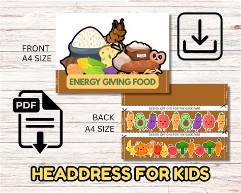 Nutrition Month Headdress Printable Fruit And Vegetable Crown Pdf
