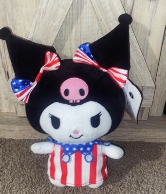 Sanrio Hello Kitty Kuromi Patriotic Memorial Day July 4th Plush Toy New