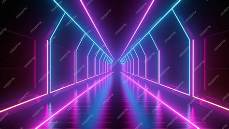 Premium Photo Neon Electric Vibe 3d Illustration Gaming Tunnel Future